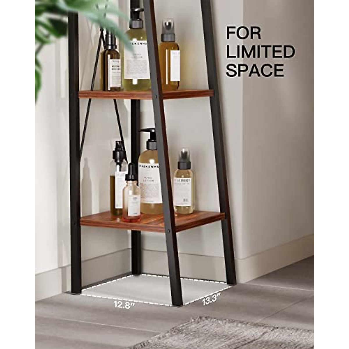 Pipishell 5 Tier Corner Shelf and 4 Tier Ladder Shelf