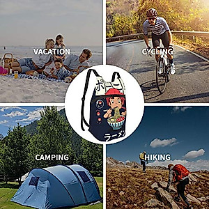 Grateful Wears Ponyo Goldfish Ramenhiking Backpack Men and Women Waterproof Portable Folding Backpack Travel Sports Shopping Ultra Light Leisure Bag