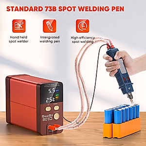 SeeSii 801D Spot Welder, 12KW Capacitor Energy Storage Pulse Battery Spot Welder with 73B Welding Pen, Support 2 Welding Modes Enhanced 0.1-0.3mm Nickel Strip for DIY & Industrial Spot Welding