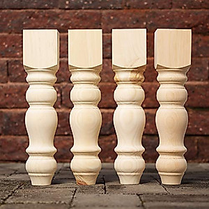 CAROLINA LEG CO. Chunky Bench Legs - Perfect for Coffee Tables - Set of 4 - Made in NC - Dimensions: 3.5" x 16"