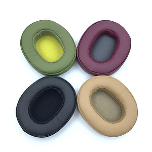 Replacement Ear Pads for Skullcandy Hesh 3/ANC/Evo and Crusher Wireless/ANC/Evo/360 and Venue ANC Over-Ear Headphones,Protein Leather and Memory Foam Cushions Ear Muffs Covers - Deep Red