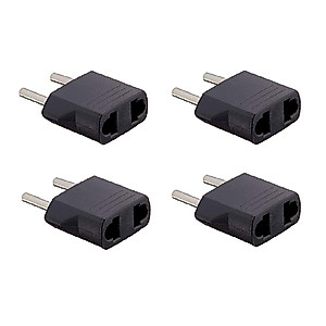 Prterewy American (Flat) USA US to European (Round) Russia France Germany Adapter, Power Converter Travel Adapter, Outlet Plug Adapter(10 Pack Euro Plug)