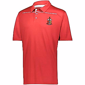 Kappa Alpha Psi Greek Crest Emblem Defer Polo X-Large Scarlet/White