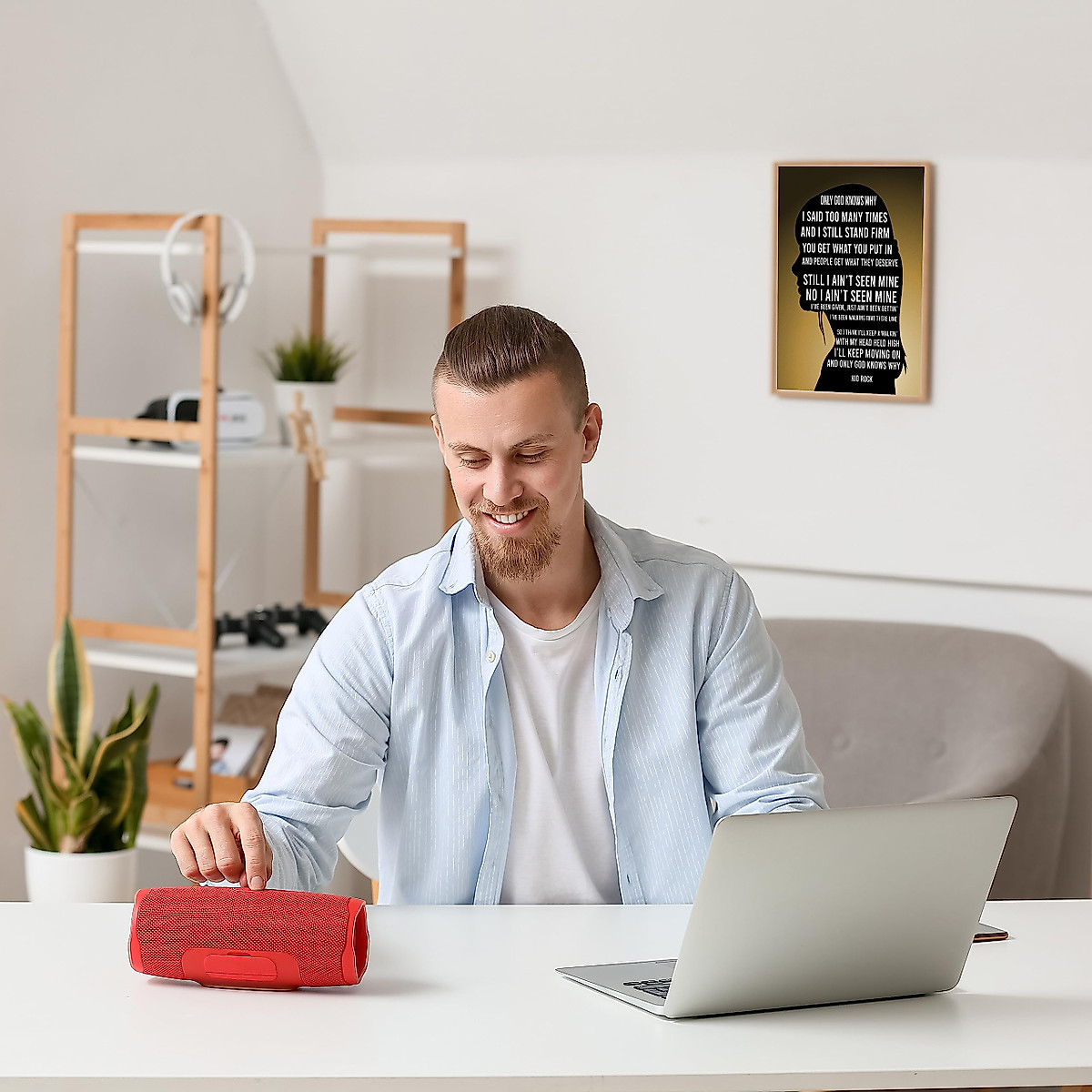 Kid Rock- "Only God Knows Why Song Lyric Music Decor Wall Art, This Ready to Frame Silhouette wall art poster Print is Good For Music Room, Home, Office, Studio, And Room Decor, Unframed - 8x10”