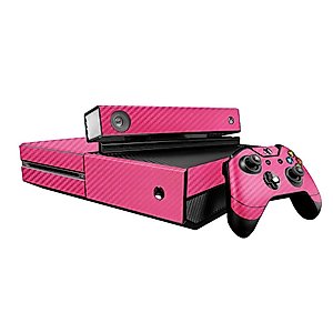 3D Carbon Fiber Party Pink - Air Release Vinyl Decal Mod Skin Kit by System Skins - Compatible with Microsoft Xbox One (XB1)