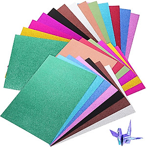 Glitter Cardstock Paper, 26 Sheets Sparkle Colored Cardstock, A4 Double Sided Glitter Cardstock Paper for DIY & Art Projects Card Making, Scrapbooking