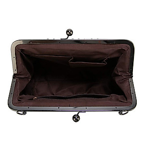 Segater® Women Retro Hollow Oil Wax PU Leather Handbag Kiss Lock Crossbody Purse Vintage Messenger Bag Tote