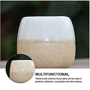 Happyyami 6Pcs Thumb Ceramic Planter Ceramic owl Pot Mini Succulent Pot Floral Ceramic vase Lovely Flower Pots air Plants Vases Plant Pot Mini vase Desktop Decorations Ceramics Brush Holder