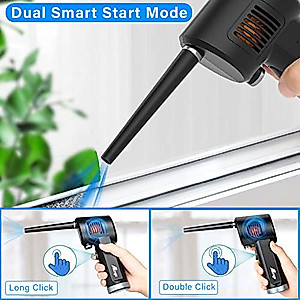 Electric Air Duster, Cordless Air Duster, Rechargeable Compressed Air Duster, 33000 RPM Air Blower, Two Smart Start Modes, Good Replacement for Compressed Air Can, Reusable Dust Destroyer…