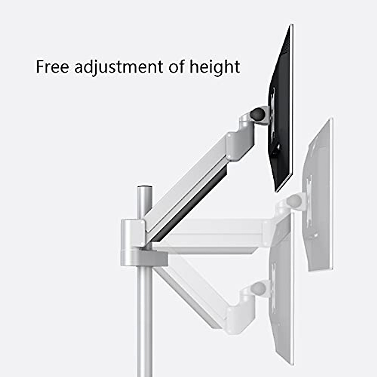 CRUHRE Monitor Stand for Quad Screen Monitor Stand Mount 15"-27" Monitor Desk Mount Stand with Robotic Arm Height Adjustable Monitor Arm Mount, Each Arm Holds Up to 22 Lbs Monitor Bracket