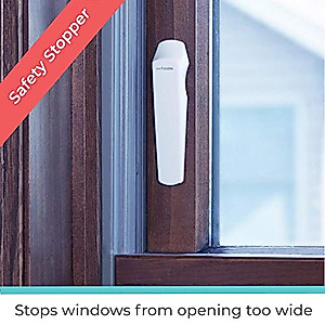 Toddleroo by North States Sliding Window & Door Wedge Locks | Limits The Space That Windows and Sliding Doors can Open | No Tools Required | Baby proofing with Confidence (4-Pack, White)