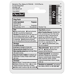 ChapStick Moisturizer Original Lip Balm Tubes, SPF 15 and Skin Protectant - 0.15 Oz (Pack of 12)