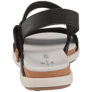 Clarks womens Eliza Mae Sandal, Black Textile, 8.5 US