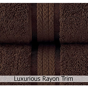 COTTON CRAFT Ultra Soft Oversized Bath Towels - 4 Pack Extra Large Bath Towels - 30x54 - Absorbent Everyday Luxury Hotel Spa Gym Shower Beach Pool Camp Dorm - 100% Cotton - Easy Care - Chocolate Brown