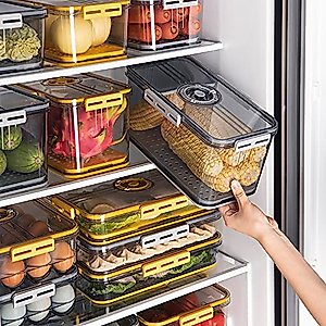 GHAZAL 8 Piece Fridge Organizer Set - Stackable Bins (Large & Small) with Egg Tray, Ghazal_fridge_containers2004-00