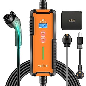 Voltre M2 Level 1 & 2 EV Charger for Tesla & EVs | 25 Ft MAX Cable | 10-32A | 110-240V Portable Electric Car Fast Charger |14-50, 5-15 Plug | Electric Vehicle Charger for J1772 Evs