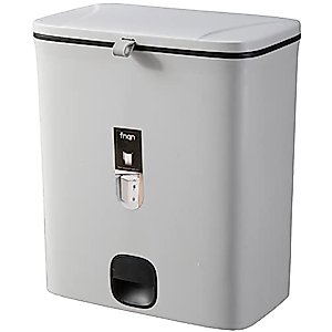 Sooyee Trash Can Kitchen with Inner Barrel for Counter Top or Under Sink,10 Liter Compactor Compost Bin with Lid For Bathroom/Bedroom/Office,Gray