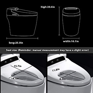 Smart Advance Luxury Bidet Toilet,Elongated One Piece Adjustable Functions Bidet Seats with Soft Closing Seat Functions and Air Dryer,Hip Cleaning Nozzle Cleaning, White