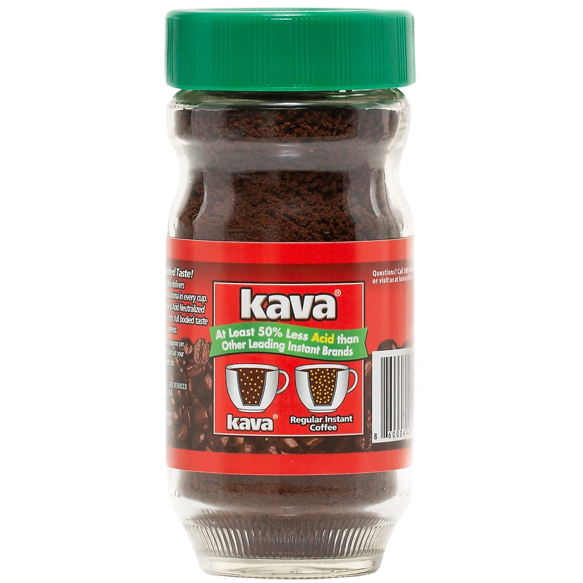 Kava Decaf Acid Reduced Instant Coffee, 4 Ounce Jar (Pack of 1)
