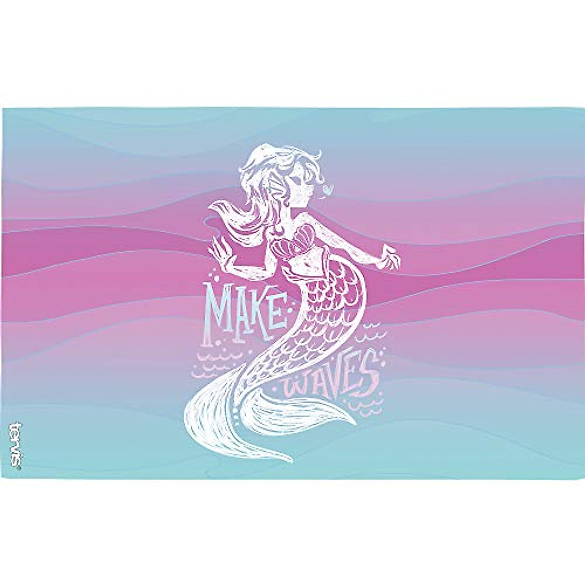 Tervis 1350827 Mermaids Make Waves Insulated Tumbler with Wrap and Turquoise Lid, 16oz, Clear