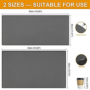 Dish Drying Mats for Kitchen Counter Coffee Mat Under Sink Mats for Kitchen Waterproof Dish Mat Drying Kitchen Mat Bar Mats for Countertop Coffee Bar Accessories (Deep Gray, 12"*19")
