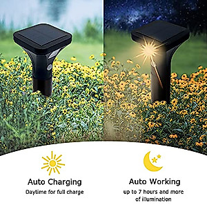 Solar Garden Light, LED Wireless Induction Ground Spotlights, Outdoor Waterproof Motion Sensor Lawn Light for Pathway, Yard, Patio, Porch, Pool.(2Pack)