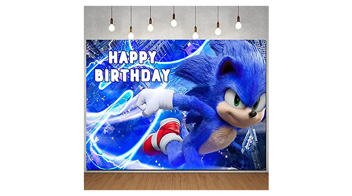 Sonic Hedgehog Birthday Backdrop: Perfect for Kids Party Photos