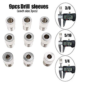 AUTOTOOLHOME Self Centering Doweling Jig Punch Locator Dowel Jig Kit 1/4 3/8 5/16inch Drill Guide Sleeve Tool for Woodworking Joinery