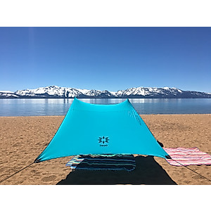 Neso Tents Beach Tent with Sand Anchor, Portable Canopy SunShade - 7' x 7' - Patented Reinforced Corners(Teal)