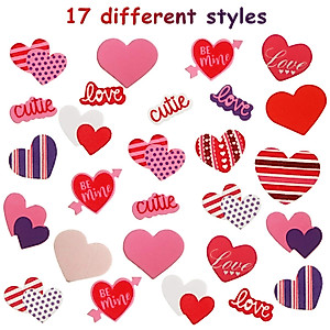 Blulu 900 Pieces Valentine's Day Heart Foam Stickers Self Adhesive Heart Shape Sticker for Wedding Valentine's Day Decoration Art Crafts