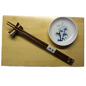 JapanBargain 4515, Bamboo Chopsticks Reusable Japanese Chinese Korean Wood Chop Sticks Hair Sticks 5 Pair Gift Boxed Set Dishwasher Safe (Brown)