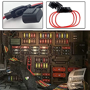 MuHize 120 Pcs Car Fuses & Tap Adapter, Upgraded ATM Assorted Blade Fuses with Inline 16 AWG Gauge Holder, Replacement for Automotive Us