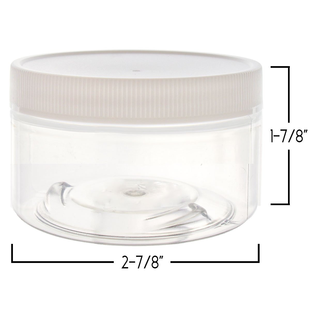 4 Ounce Plastic Wide-Mouth Storage Jars (20 pack) - Low Profile Straight-Sided Clear Empty Refillable Food-Grade BPA-Free PET Containers with White Screw-On Lids - 70mm 70-400 70/400 Made in the USA