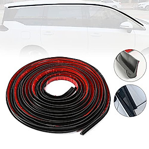 D-Lumina RV Rain Gutter, 30 Feet Length Rubber Drip Rail for Cars, Vans, Roof Rain Diverter Strip, Flexible J Shape Trims Molding to Control Water Runoff, w/Tape