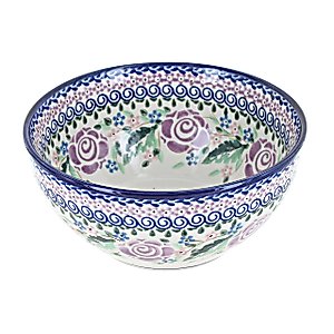 Blue Rose Polish Pottery Forever Rose Cereal/Soup Bowl
