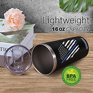 Thin Blue Line Gifts, Police Appreciation Gifts, Police Officer Gifts, Law Enforcement Gifts, Police Travel Mugs, School Officer Gift, School Resource Officer Cops Officer Gifts, Wine Coffee Tumbler