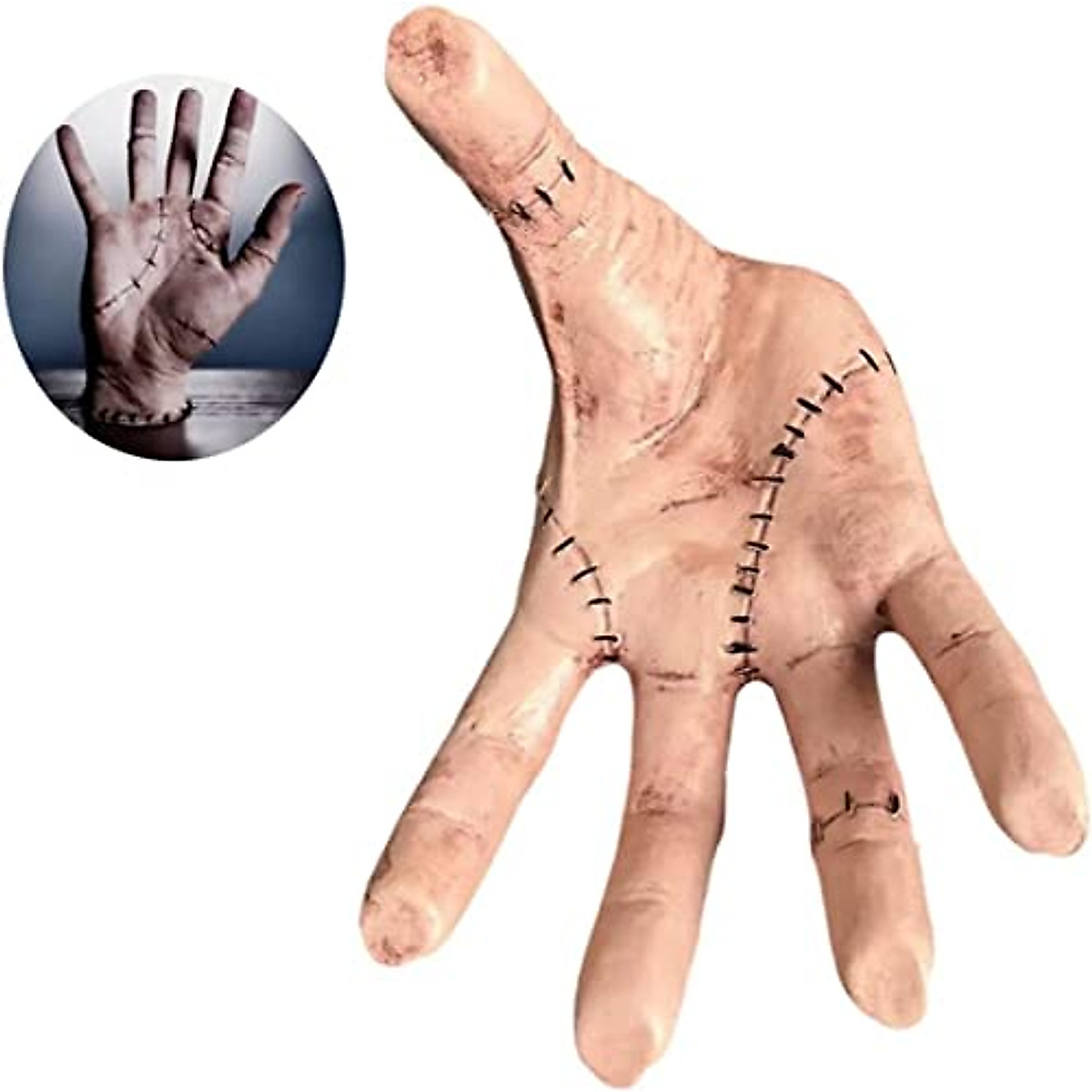 Rercarre Wednesday Addams Family Thing Hand, Cosplay Hand by Addams Family, Fake Hand Toys Scary Props Halloween Decorations Prop Movie