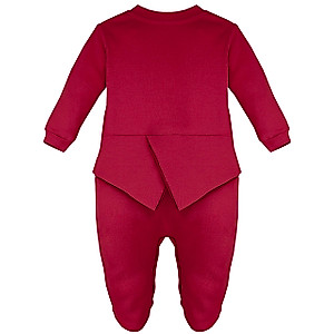Lilax Baby Boy Gentleman Tuxedo Footie Christmas Holiday Outfit with Bow Tie 3M Red