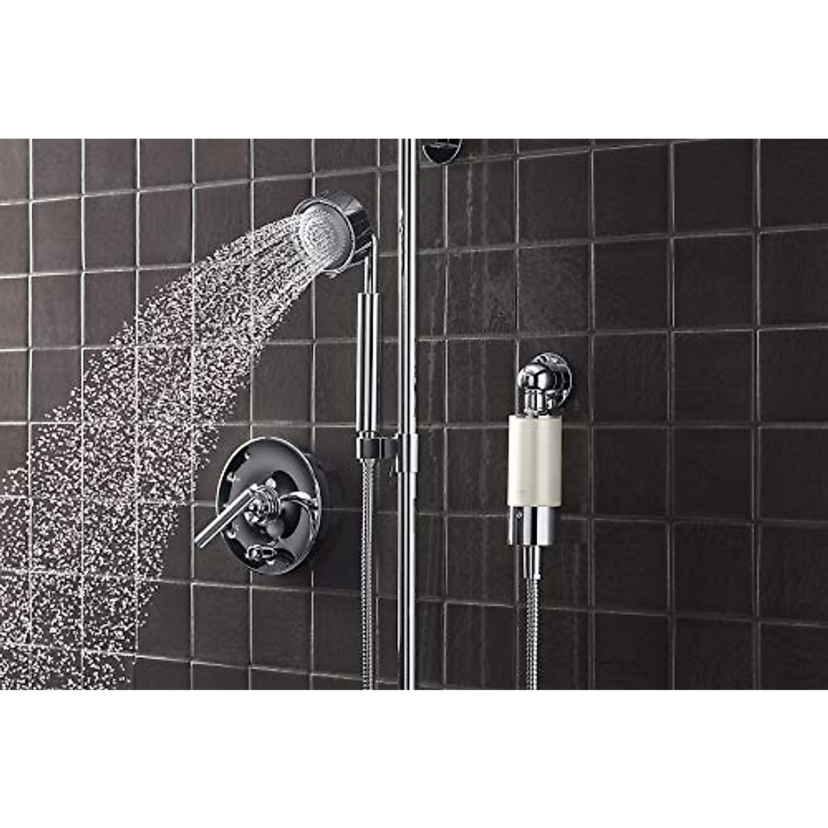 Kohler 30646-CP Aquifer Shower Water Filtration System, Reduce Chlorine, Includes Filter Replacement, Polished Chrome