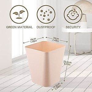 Amyhill 10 Pcs Square Plastic Trash Can Wastebasket Small Garbage Can Waste Basket for Bathroom Office Kitchen Living Room Bedroom Home Under Desk, Black, Gray, White, Khaki, Brown