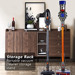 Fdit Vacuum Cleaner Stand V6 Rack V7 Organizer V10 Holder Bracket Storage Shelf Poster Stand Vacuum Sweeper Holder (Black)