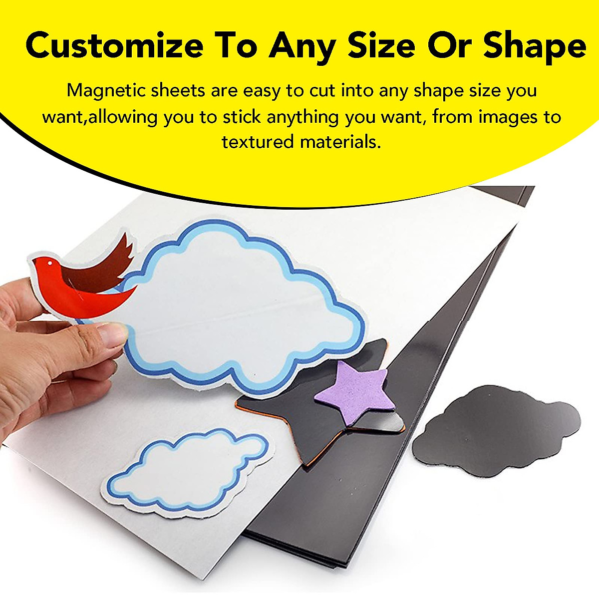 DIYMAG Magnetic Adhesive Sheets,|4" x 6"|,10 Pack Cuttable Magnetic Sheets,Flexible magnet sheets with adhesive for Crafts,Photos,Easy Peel and Stick