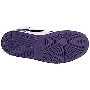 Nike Men's Air Jordan 1 Mid Se Court Purple Suede, White/Court Purple/Black, 8.5