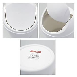 Eagrye 0.5 Gallon Tiny Desktop Trash Can, Mini Garbage Can with Swing Lid, White