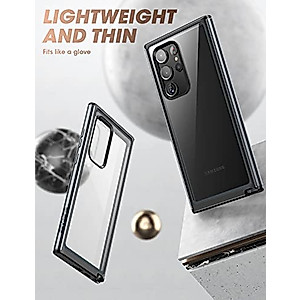 SUPCASE Edge XT Series Case for Samsung Galaxy S23 Ultra 5G (2023), Slim Frame Clear Protective Case with Built-in Screen Protector (Black)