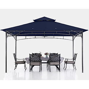 ABCCANOPY Gazebos for Patios 10x12 - Outdoor Steel Frame Gazebo for Lawn Backyard Garden Deck (Navy Blue)