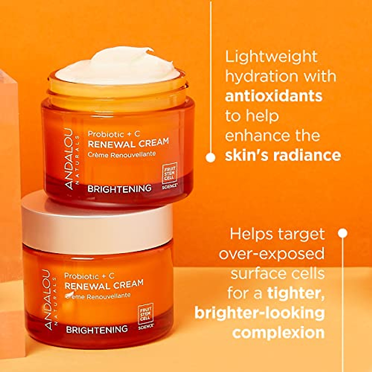 Andalou Naturals Probiotic + C Renewal Cream, Ivory, Probiotic Plus C, 1.7 Oz