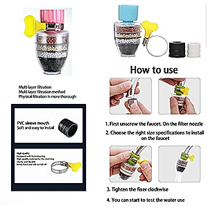 Kitchen Faucet 3 Pack Booster Shower Faucet Water Filters Water Purifier Faucet Kitchen Faucet Water FilterScalable/Rotating/Folding Faucet Water Filter Telescopic (Blue,Pink,Green）