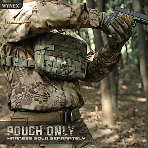 WYNEX Tactical Large Admin Pouch of Double Layer Design, Molle EDC EMT Utility Pouch with Map Sleeve Modular Tool Pouch Large Capacity Flag Patch Included
