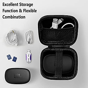 Geiomoo EVA Headphones Hard Case, Portable Storage Cover with Carabiner and Strap (Black)